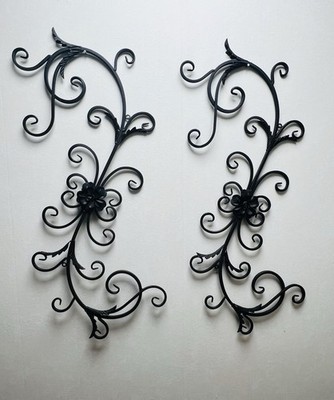 Wall Hanging Decor (Set of 2) - Wrought Iron-Scroll Design-32 inches ...