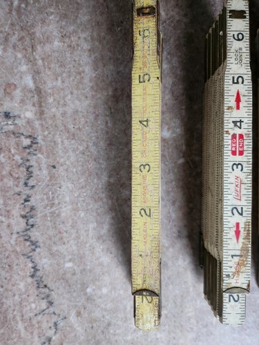 5 Vintage 6 Foot Folding Rulers Stanley, Lufkin, M.klein,(2) Metal ...