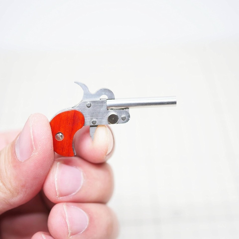 Miniature 2mm Pinfire Gun Key chain Model with Bullet Shells berloque ...