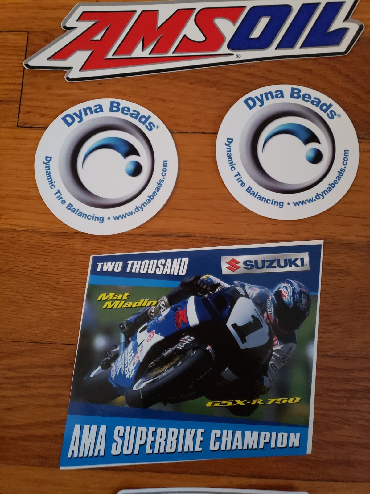Dunlop stickers Amsoil stickers Dyna Beads GSXR Sportmax tire racer ...