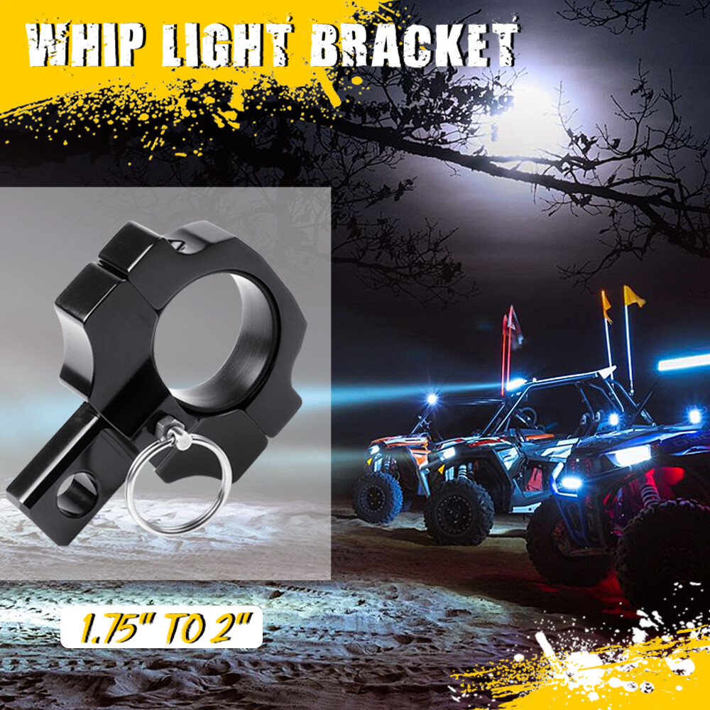 UTV ATV Mounting Brackets For LED Whip Light Bar Fits 1.75" to 2 ...