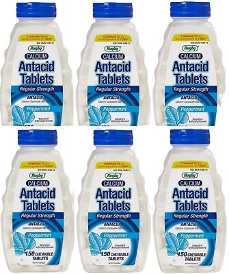 Rugby Antacid Peppermint Chew Tablets 150ct ( 6 pack ) -- | eBay