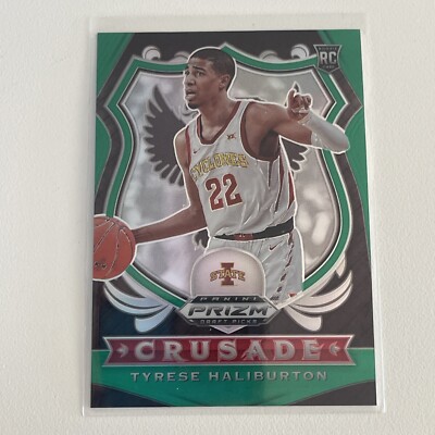 Tyrese Haliburton 2020-21 Prizm Draft Picks Crusade Green RC #90 Iowa ...