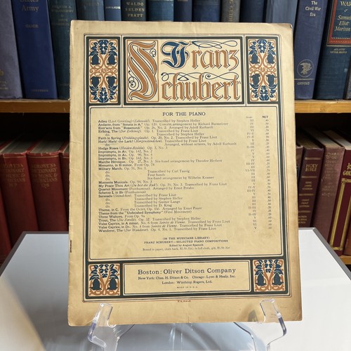 Franz Schubert 1899 Selected Piano Compositions Sheet Music | eBay