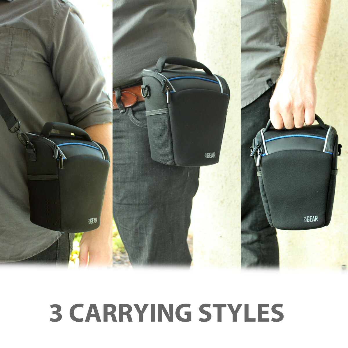 USA Gear Top Loading Digital SLR Camera Bag for Canon EOS Rebel Compact ...