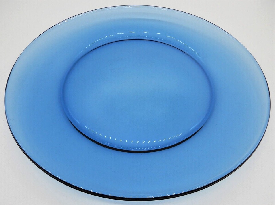 Vintage Glass Charger Plate Green & Blue 13" | eBay