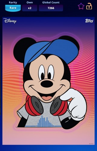 Topps Disney Collect Digital Festival Vibes MICKEY MOUSE DJ Sunset Rare ...