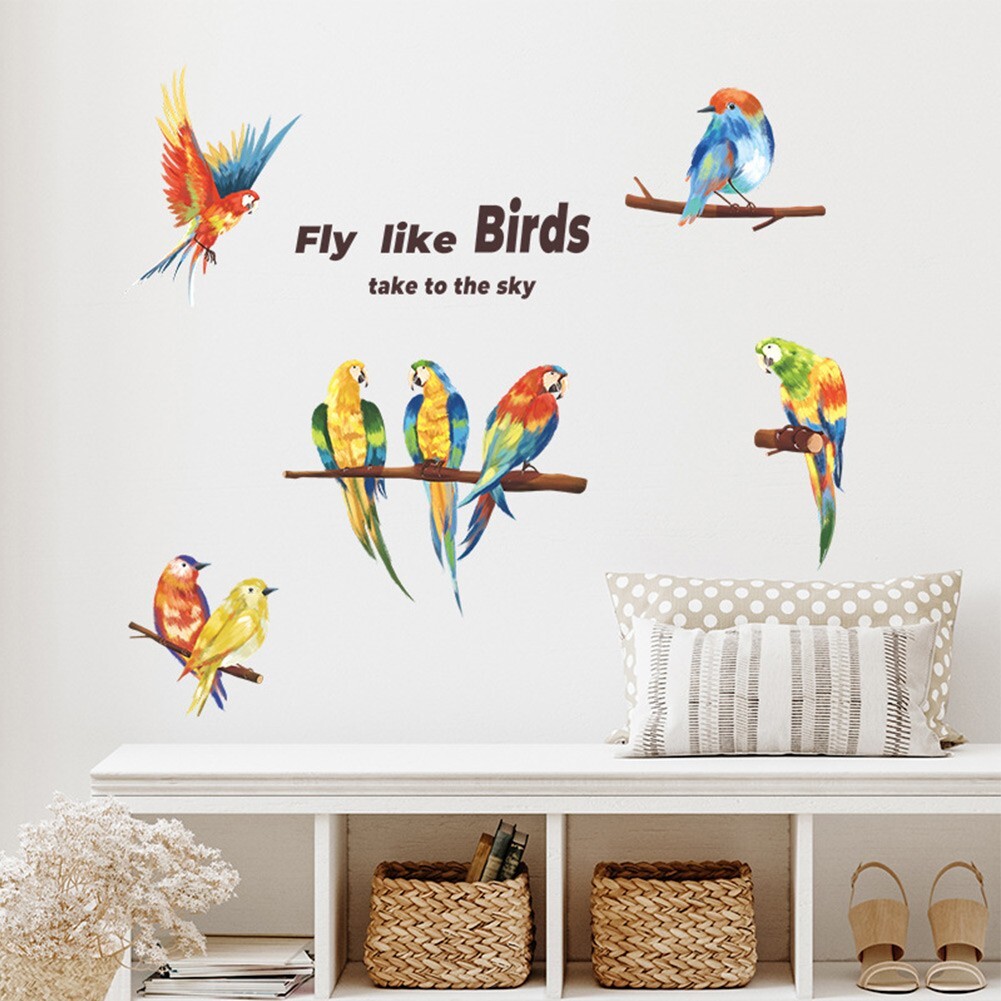 Waterproof Bird Wall Stickers Easy to Apply Background Decals for Walls ...