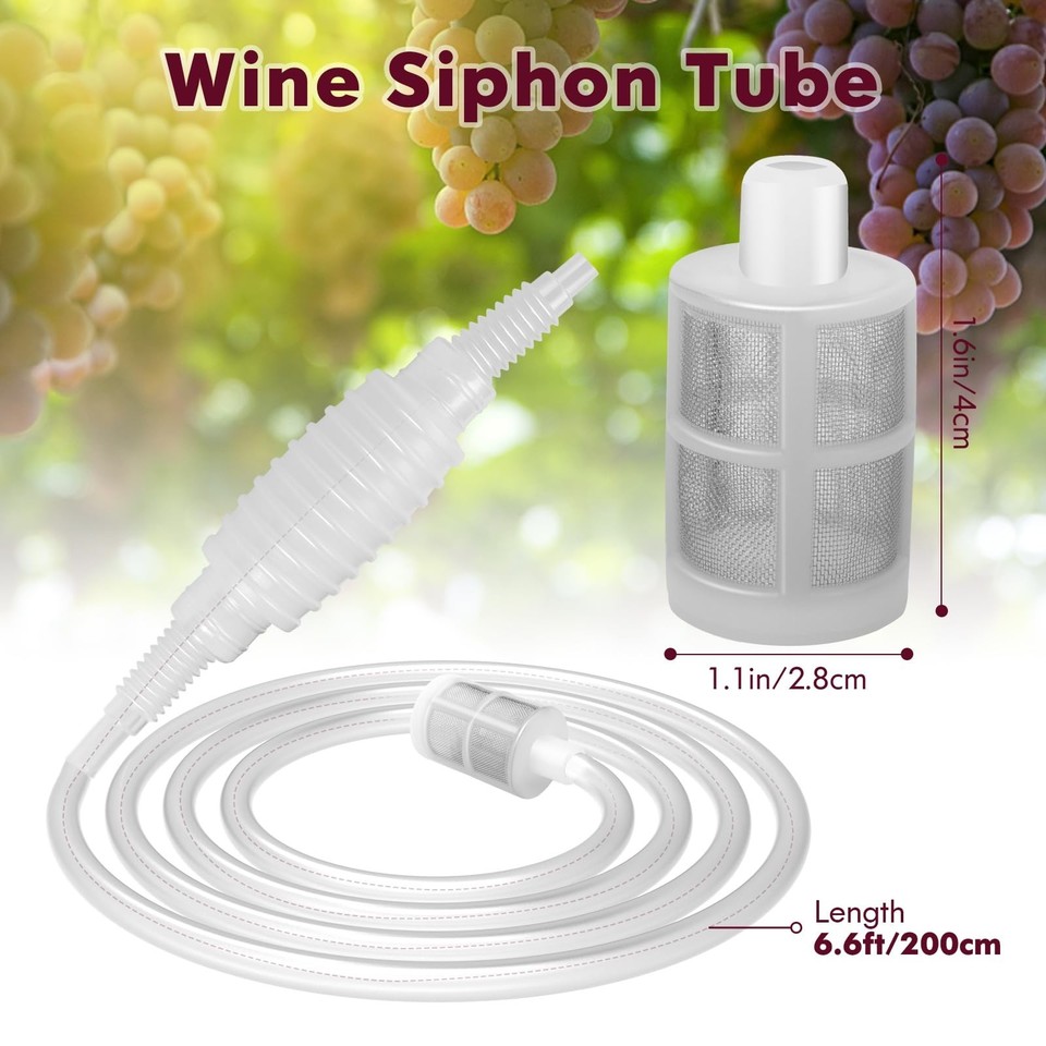 GSD Wine Siphon Tube Hose Beer Siphon Pump for Wine Making Brewing, 2M ...