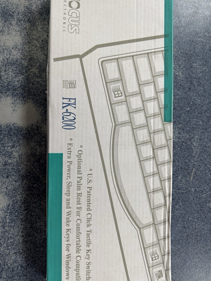 Vintage Focus Electronics FK-6200 Computer Keyboard PS/2 Clicky New Old ...