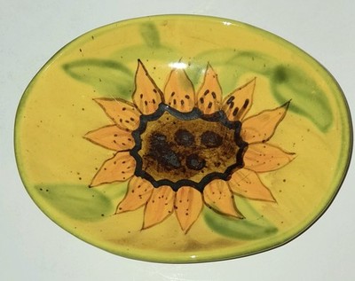 Romancing Provence Collection Fleur de Soleil Oval Sunflower Tray 6.5 x ...
