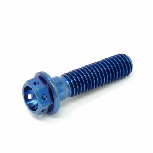 M8 x 30 Titanium Hex Flange Drilled Bolt Screw Race Lock Safety Wire 1. ...