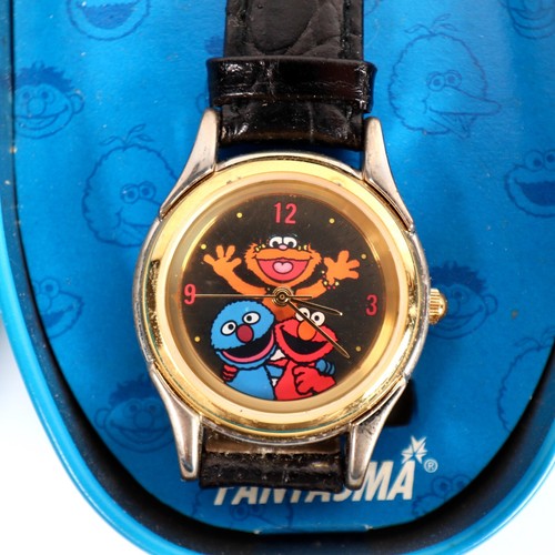 Vintage Sesame Street Fantasma Watch Elmo Grover Zoe With Tin Rare NEW ...
