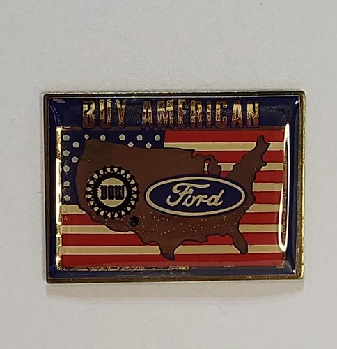Vintage UAW United Auto Workers Buy American Flag Ford Pin - T-9 | eBay