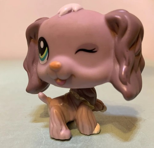 LPS 2006 PurpleCocker Spaniel Dog Blue Eyes winking hasbro original ...