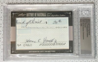 2012 LEAF CUT SIGNATURE HISTORY OF BASEBALL DIXIE HOWELL AUTO AUTOGRAPH ...