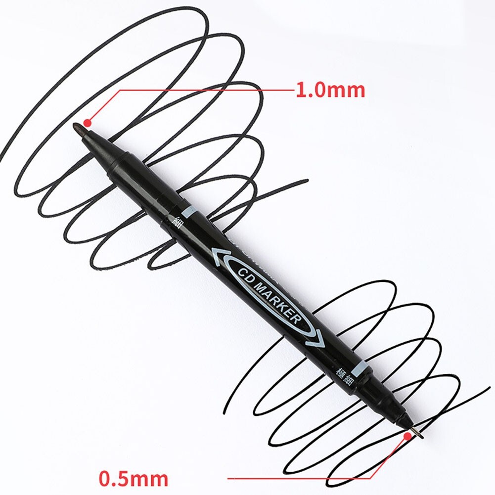 Acid Free Ink 9PCS Doubleended Hook Pen Black Precision Micro Line Pens ...