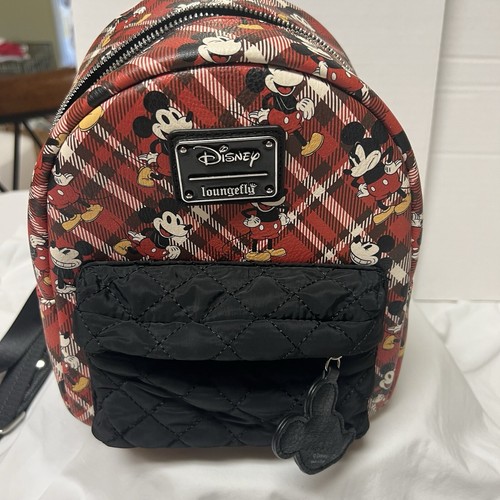 Disney Loungefly Mickey Mouse Red Plaid Mini Backpack | eBay