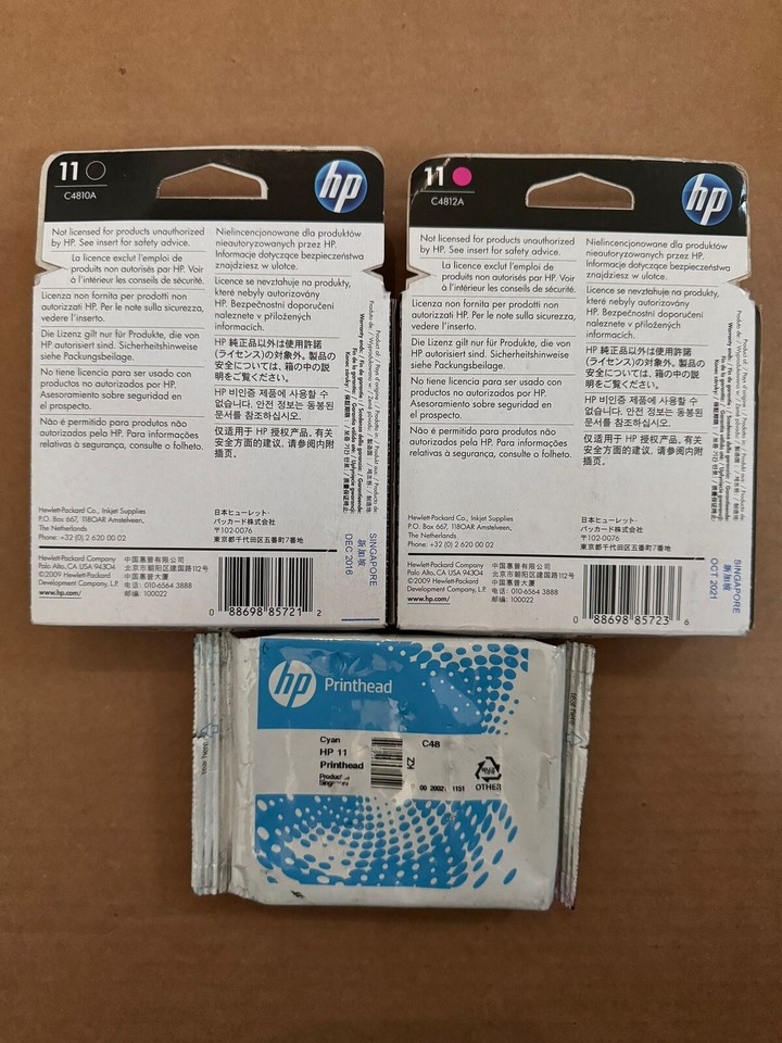 Genuine HP 11 Printhead Set C4811A C4810A C4812A 2018-2021 | eBay