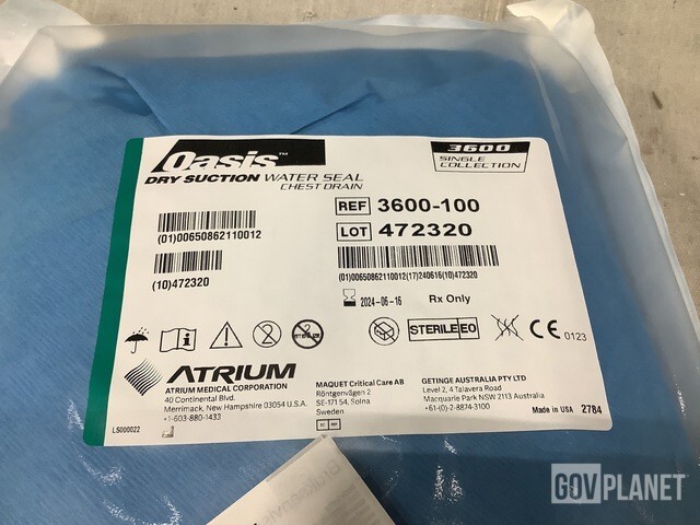 One Case Atrium Oasis Chest Drain System 3600-100, Single Collection ...