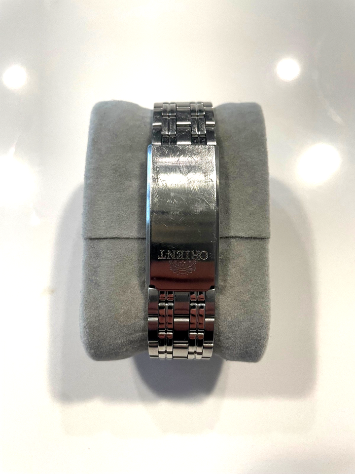 ORIENT CRYSTAL 21 JEWELS AUTOMATIC WATCH BLACK FACE STEEL BAND LUXURY ...