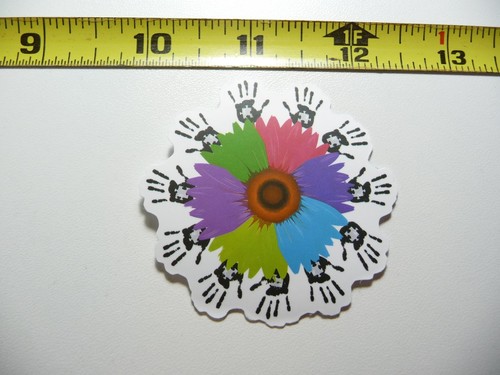 AUTISM SUPPORT DECAL STICKER FLOWER HANDS BORDER AWARENESS | eBay