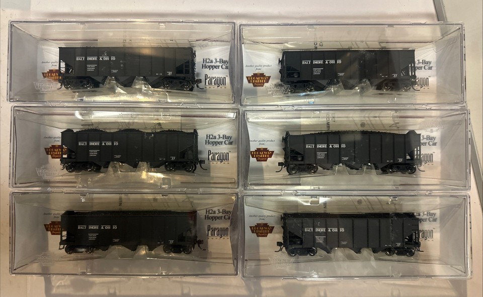 Broadway Limited HO Scale B&O Baltimore & Ohio H2a 3-Bay Hopper Car 6 ...