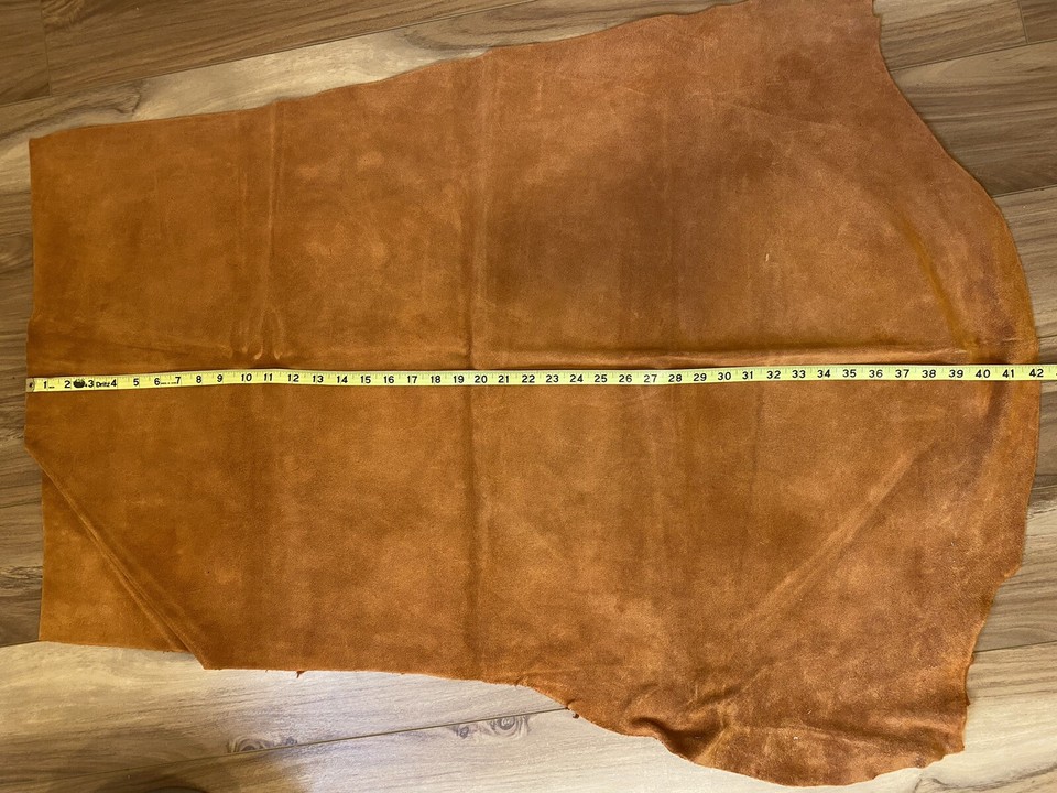 Genuine Suede Leather Hide In Rust Color, Approx. 42” X 32” At Widest ...