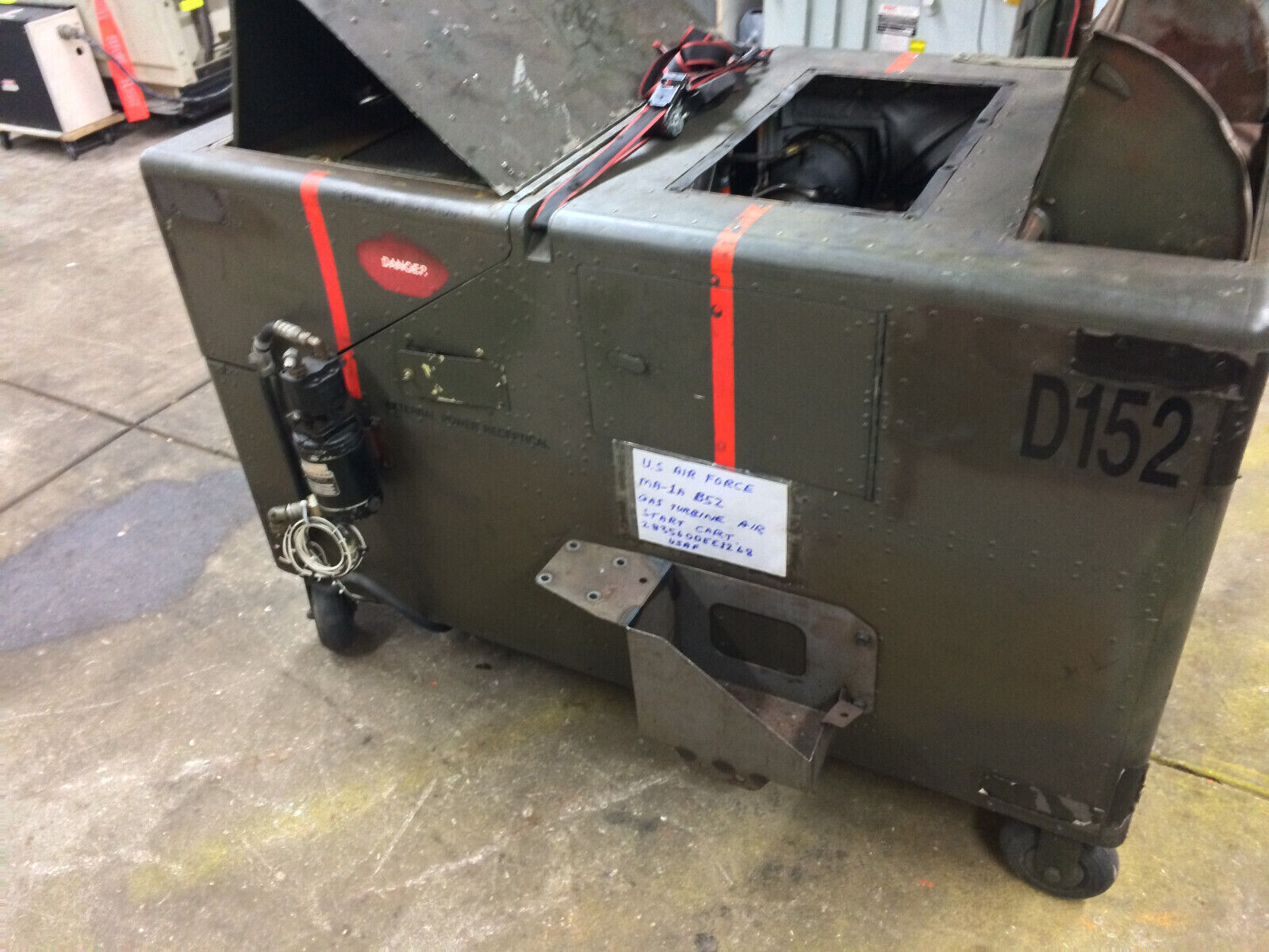 USAF GARRETT AIRESEARCH MA1A AIRCRAFT AIR START CART GAS TURBINE ENGINE ...
