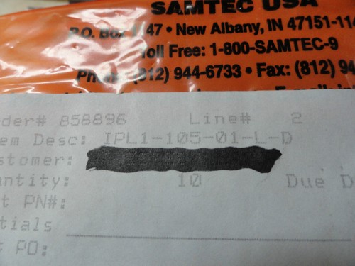 Qty (10) Samtec IPL1-105-01-L-D, 10 Position Male Connector Headers | eBay