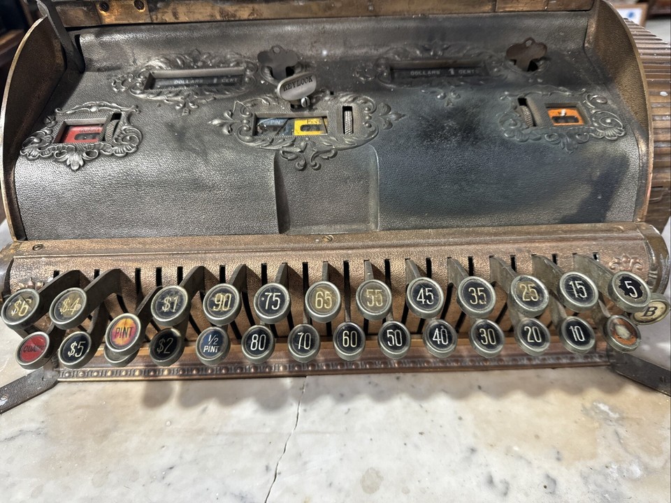 Antique 1908 National Cash Register Co. Two Drawer Double Counter No.35 ...