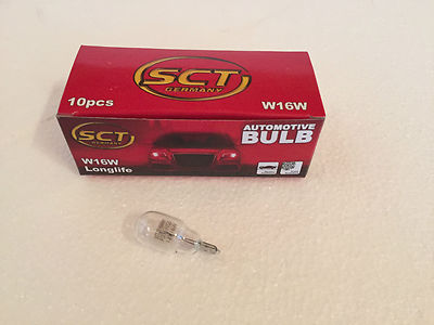 10 STÜCK SCT GERMANY W16W LONGLIFE 12V 16W W2.1 x 9.5d GLASSOCKELLAMPE ...