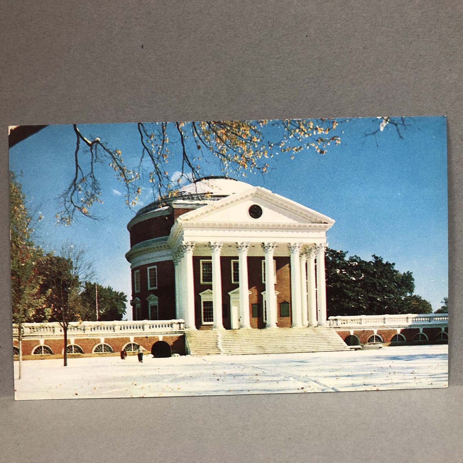 Postcard Charlottesville Virginia University Of VA Campus Rotunda Snow ...