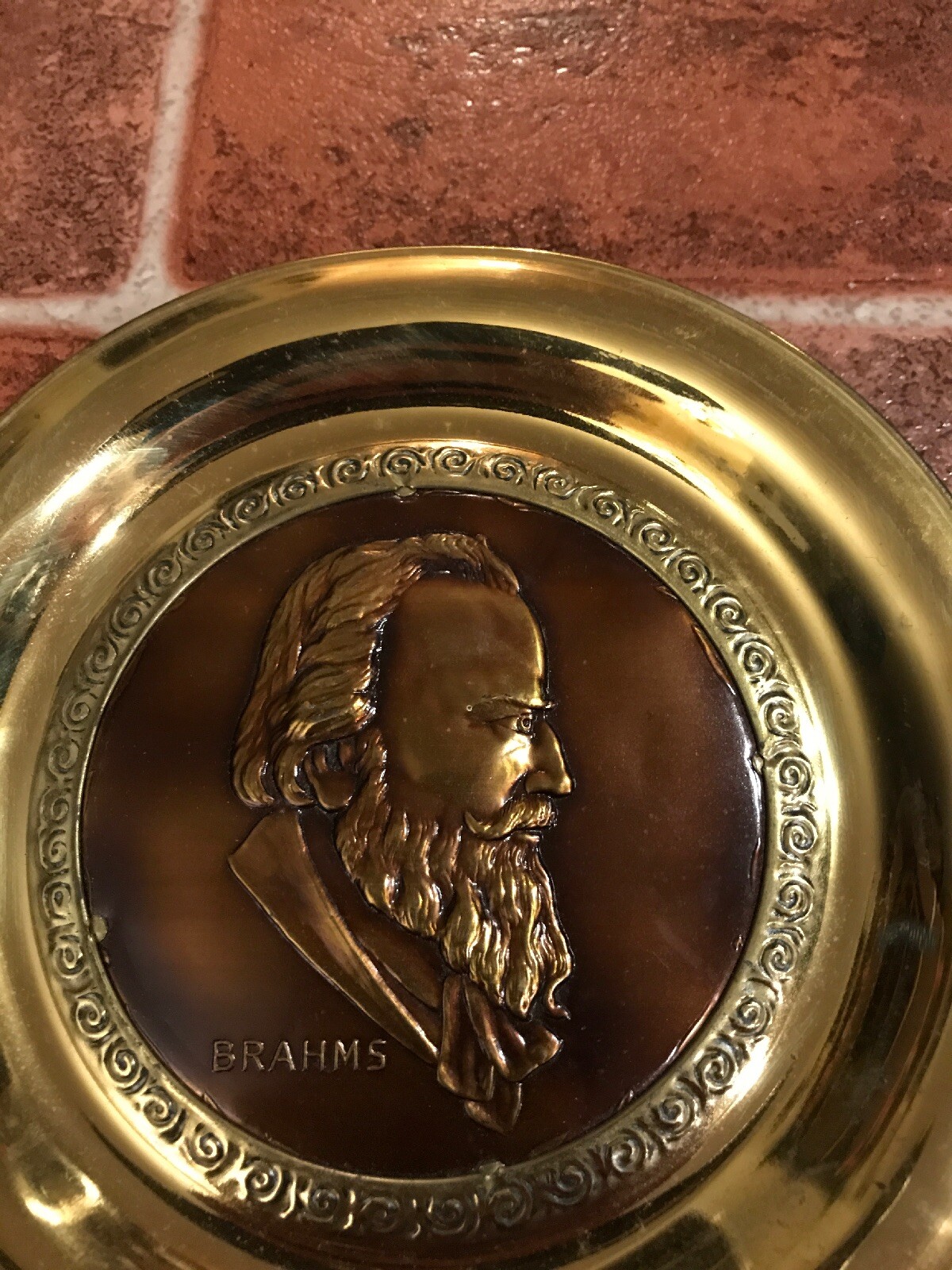 Brahms Composer Signed Solid Brass Made In England Hang Plate FREE ...