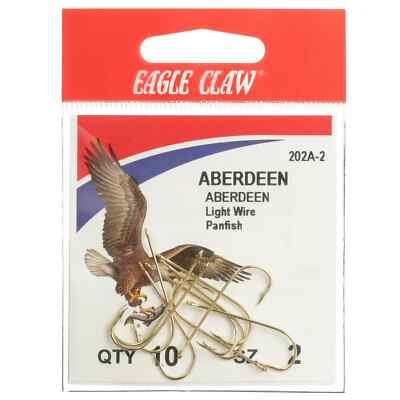 Eagle Claw 202A Aberdeen Light Wire Hook ~ 10 pk ~ FREE Shipping | eBay