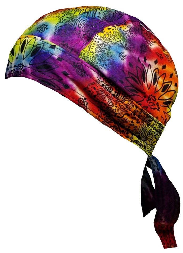 Tie Dye Bandana Headwrap Skull Cap Dorag Motorcycle Doo Du Dew Hair ...