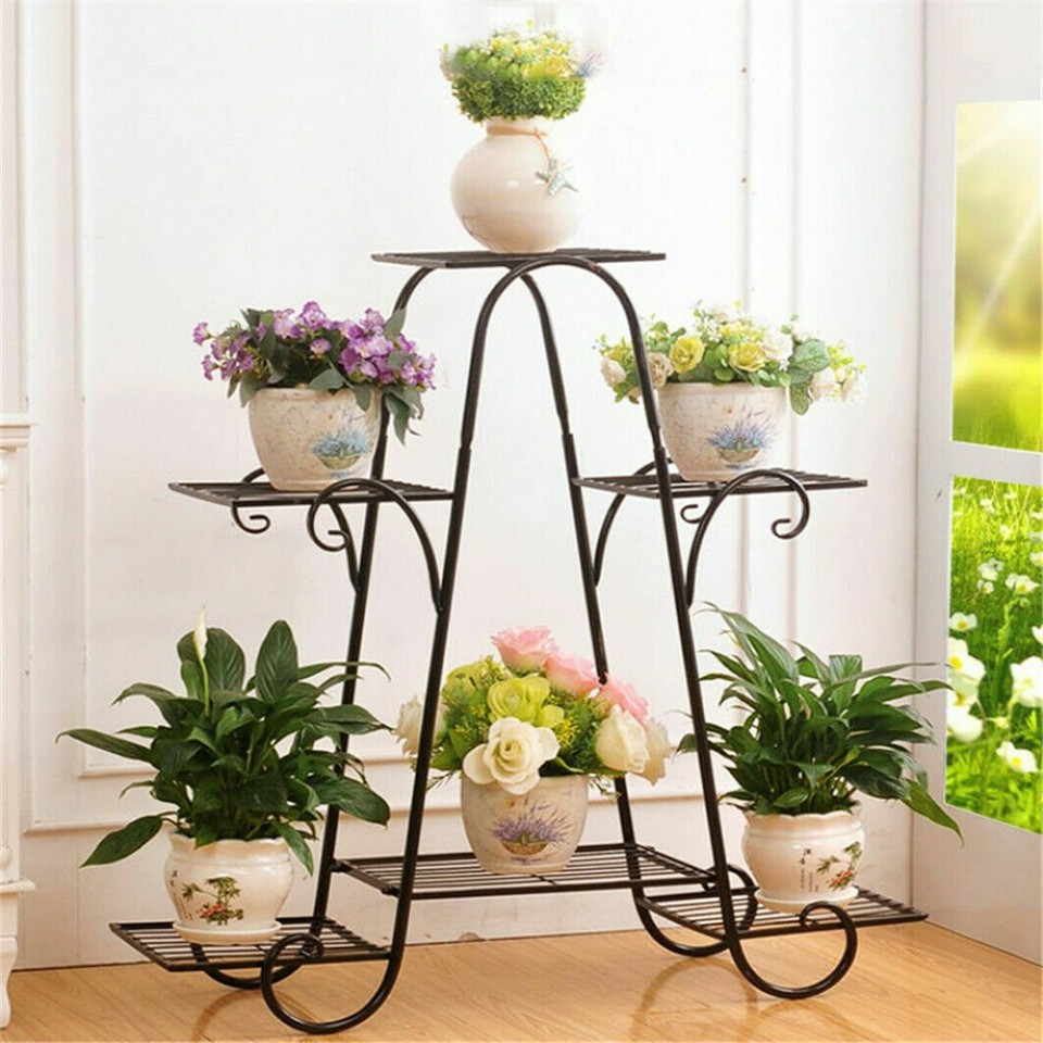 Multi Plant Stand Outdoor Patio Garden Flowers Pots Shelves Wood ...