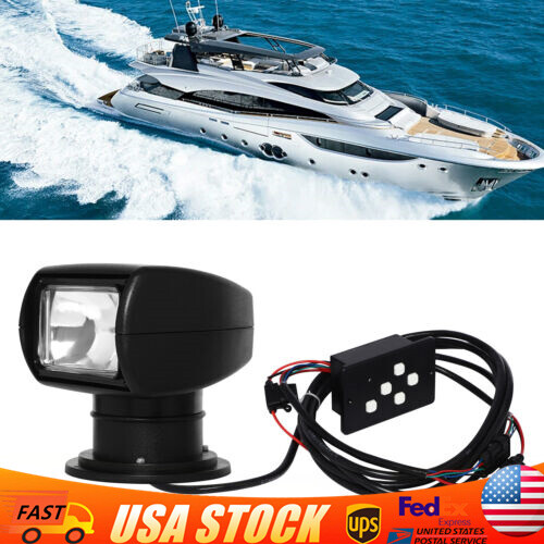 100W Spotlight Remote Control Marine Boat Car Truck Searchlight Halogen ...