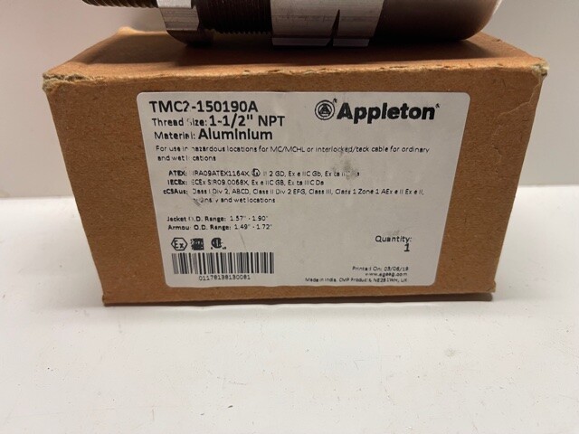 Appleton+TMC2-150190A+Cable+Gland+Connector+1-1%2F2%22+for+MC+MC-HL ...