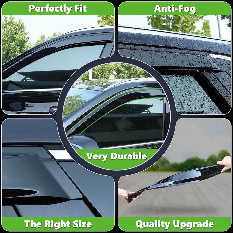 Window Visors Rain Guards Chrome Trim Smoke Tinted Fit Nissan Rogue ...