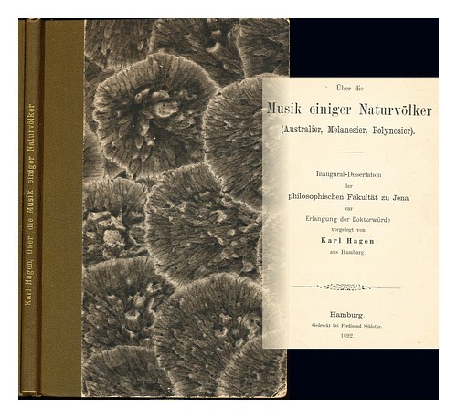 HAGEN, KARL (1866 Über die Musik einiger Naturvölker : Australier ...