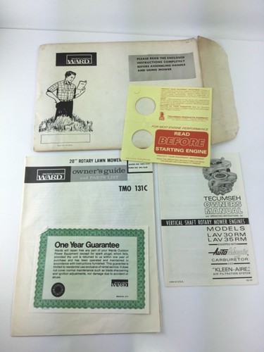 Vintage Sears Montgomery ward push Mower Lawnmower Operator Manuals | eBay