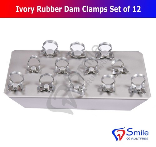 Ivory Rubber Dam Clamps Restorative Endodontic Clamp Set Of 12 ...