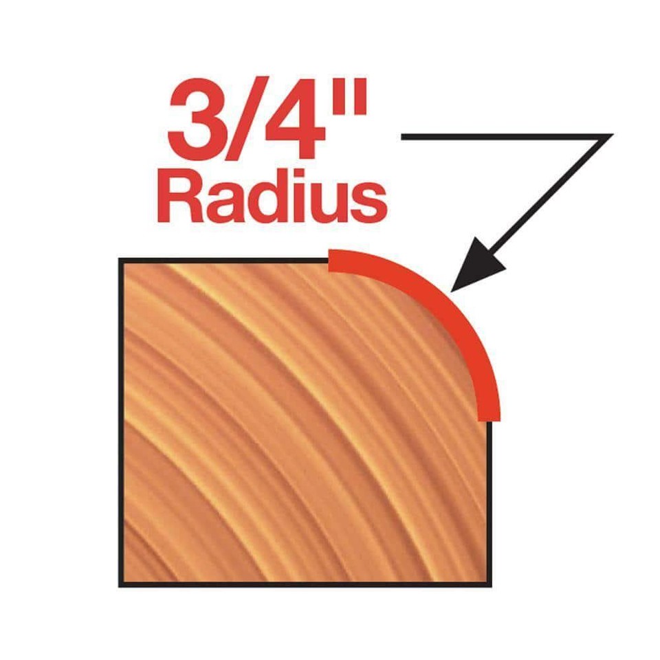 DIABLO Edge Router Bits 3/4" Carbide+Titanium Rounding-Over Bit Hand ...