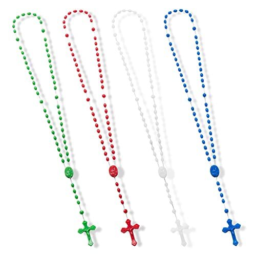 Bulk Plastic Rosary Beads Catholic 12 Pack, 17 Inch Assorted Rosary 4 ...