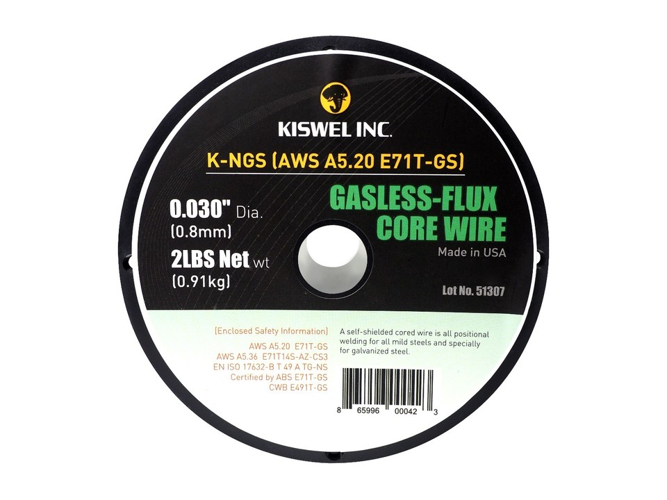 (Made In USA) E71T-GS 0.030 in. Dia 2lb. Gasless-Flux Core Wire Welding ...