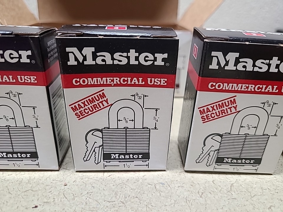MASTER LOCK #5 COMMERCIAL MAXIMUM SECURITY KEYED ALIKE BOX OF 5 US NEW ...