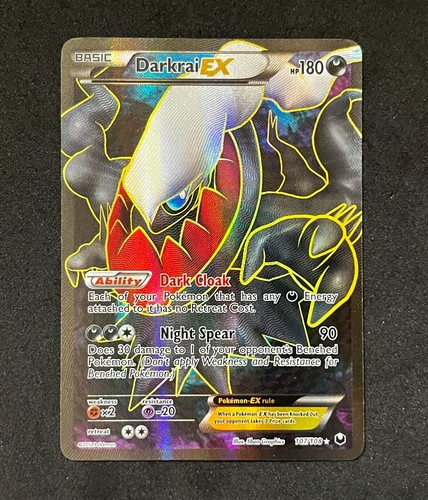 Darkrai EX - 107/108 - Dark Explorers Black White Full Art Rare Pokemon ...