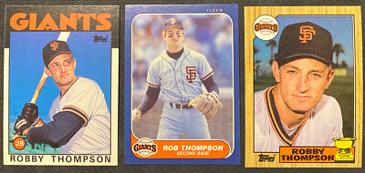1986 TOPPS #113T+1986 FLEER U-115+1987 TOPPS #658 ROBBY THOMPSON ...