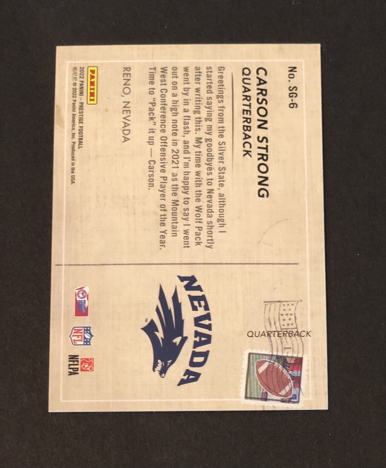 2022 Panini Prestige - Seasons Greetings #SG-6 Carson Strong (RC) for ...